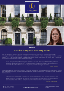 Laura Snook joins Lornham from the Portman Estate - Lornham